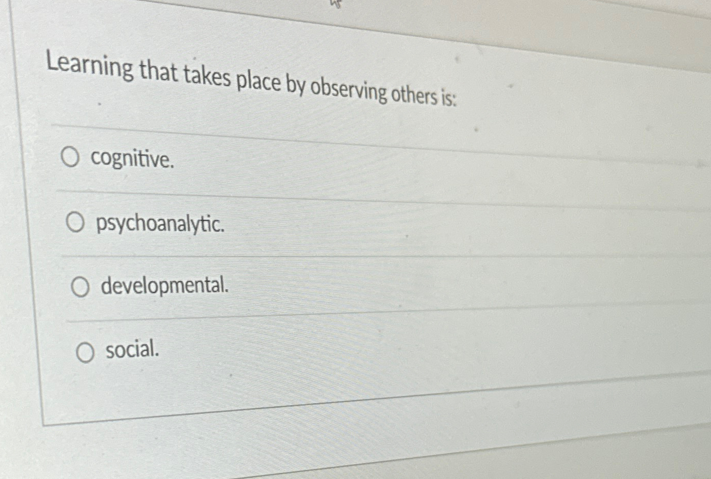 Solved Learning that takes place by observing others | Chegg.com