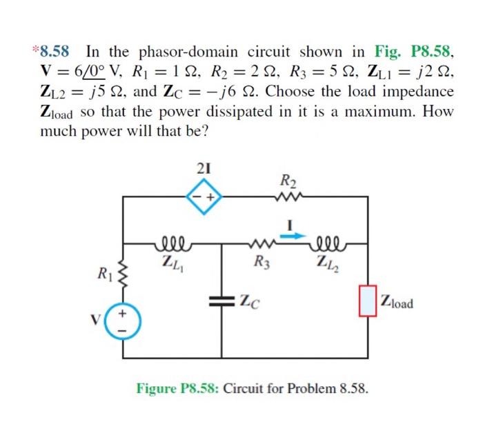 Solved *8.58 In the phasor-domain circuit shown in Fig. | Chegg.com