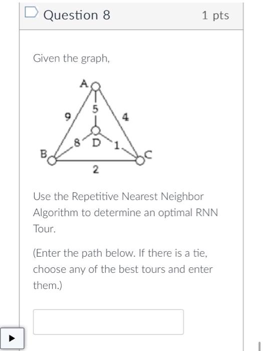 Given the graph, Use the Repetitive Nearest Neighbor | Chegg.com