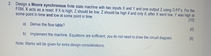 Solved Design a Moore synchronous finite state machine with | Chegg.com