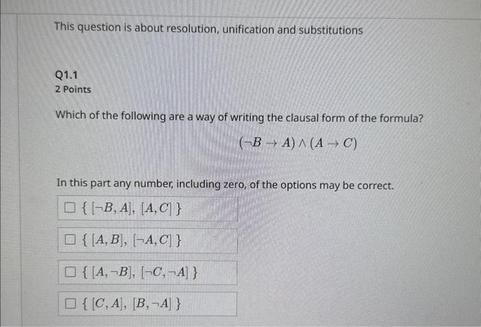 Solved This question is about resolution, unification and | Chegg.com