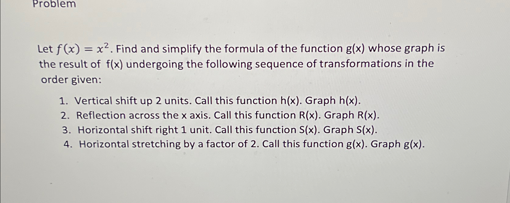 ProblemLet f(x)=x2. ﻿Find and simplify the formula of | Chegg.com