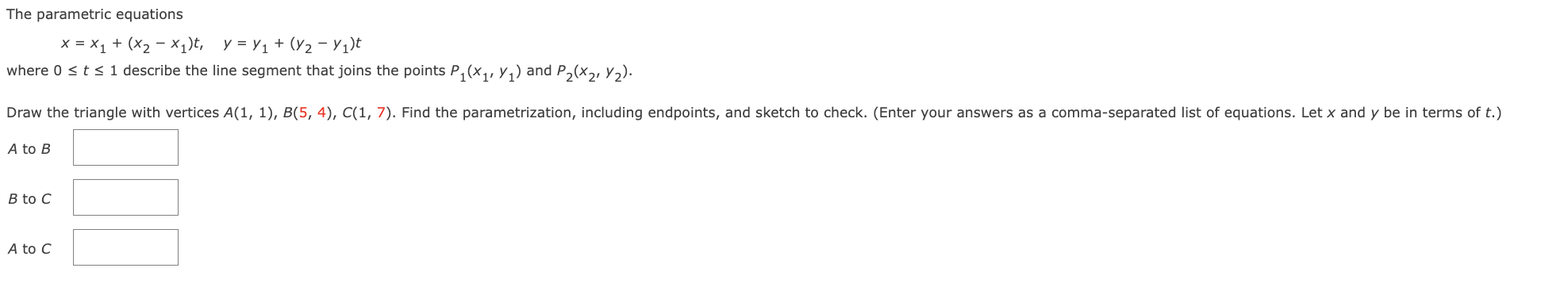 Solved The parametric | Chegg.com