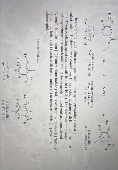 Solved What is the mechanism of green iodination of vanillin | Chegg.com