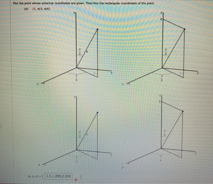 Solved Plot the point whose spherical coordinates are given. | Chegg.com