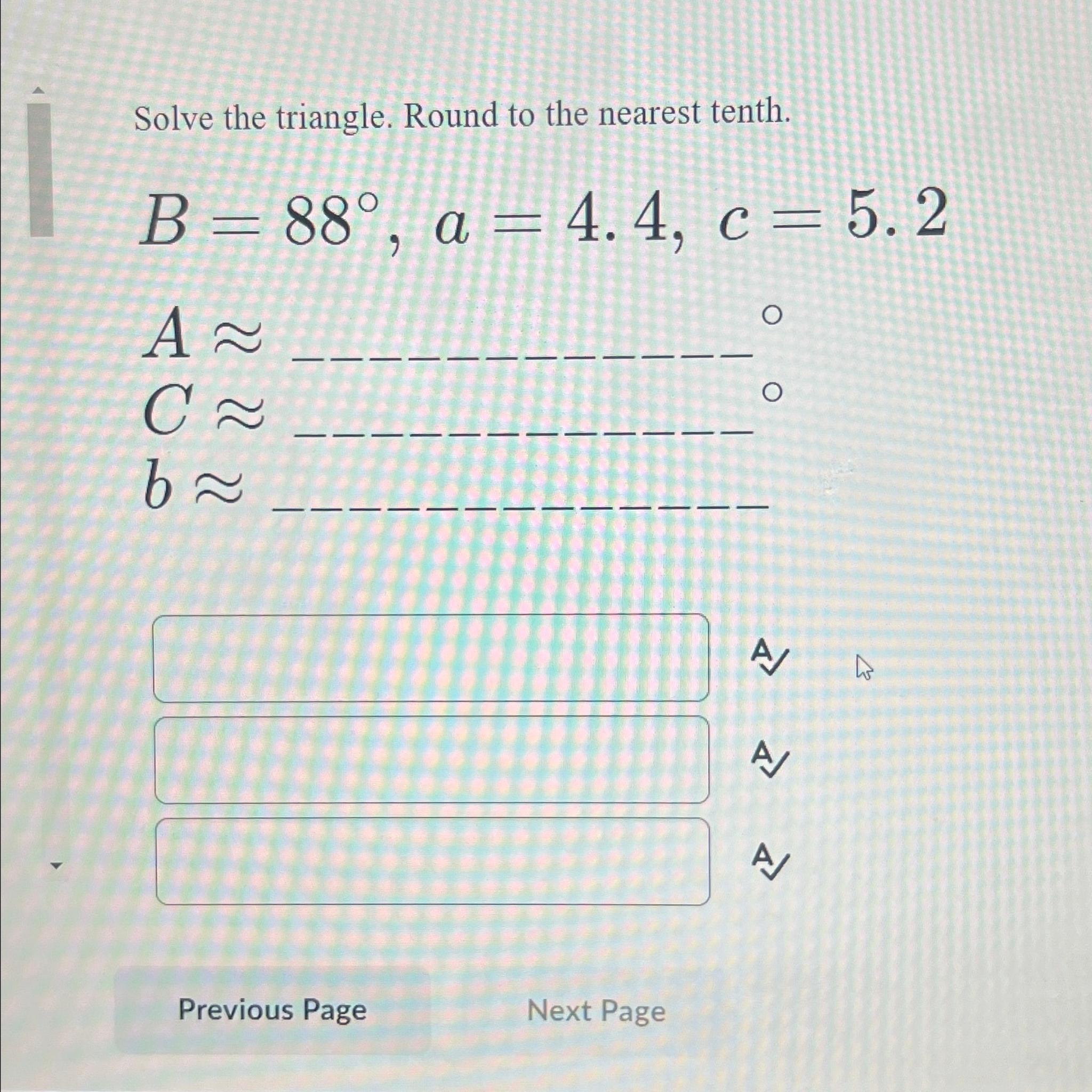 Solved Solve the triangle. Round to the nearest | Chegg.com