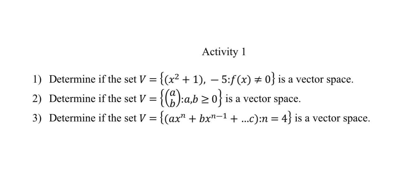 Solved Actividad 1 ﻿Determinar si el | Chegg.com