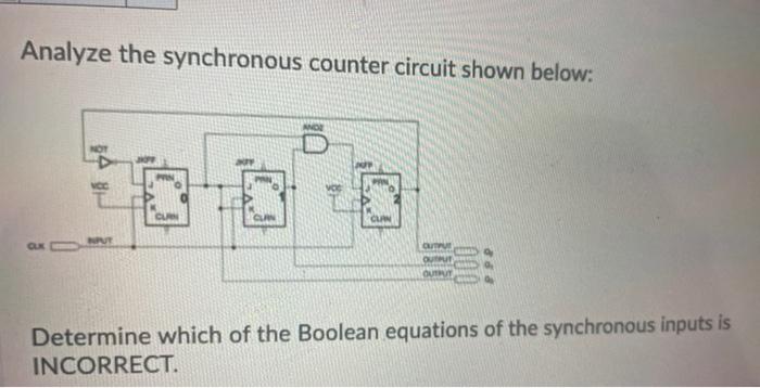Solved Analyze The Synchronus Counter Circuit Below