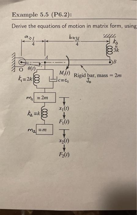 Solved Derive the equations of motion in matrix form.Create | Chegg.com