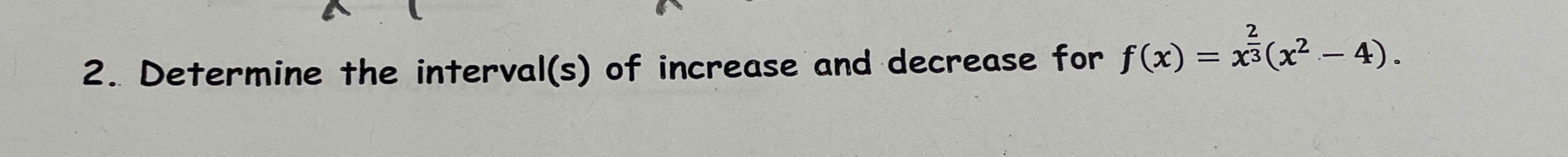 Solved Determine the interval(s) ﻿of increase and decrease | Chegg.com