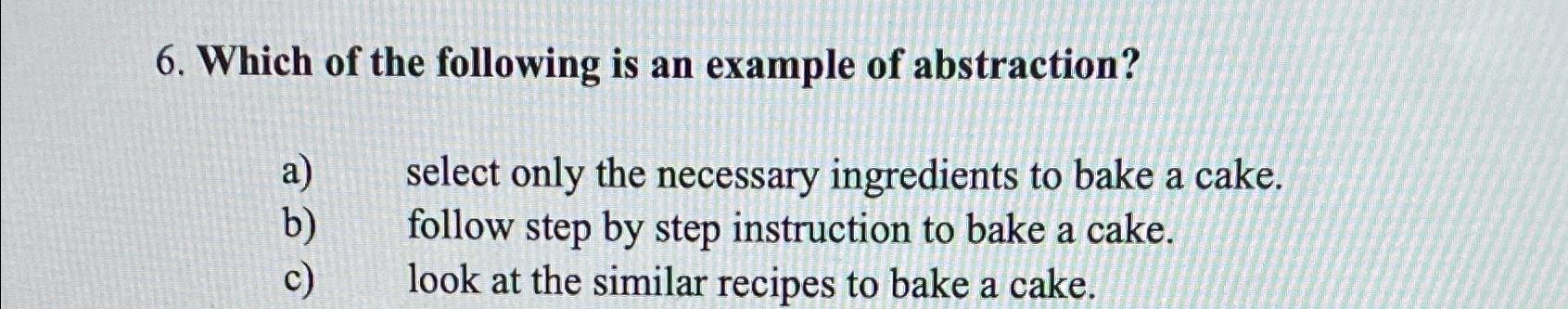 Solved Which of the following is an example of | Chegg.com