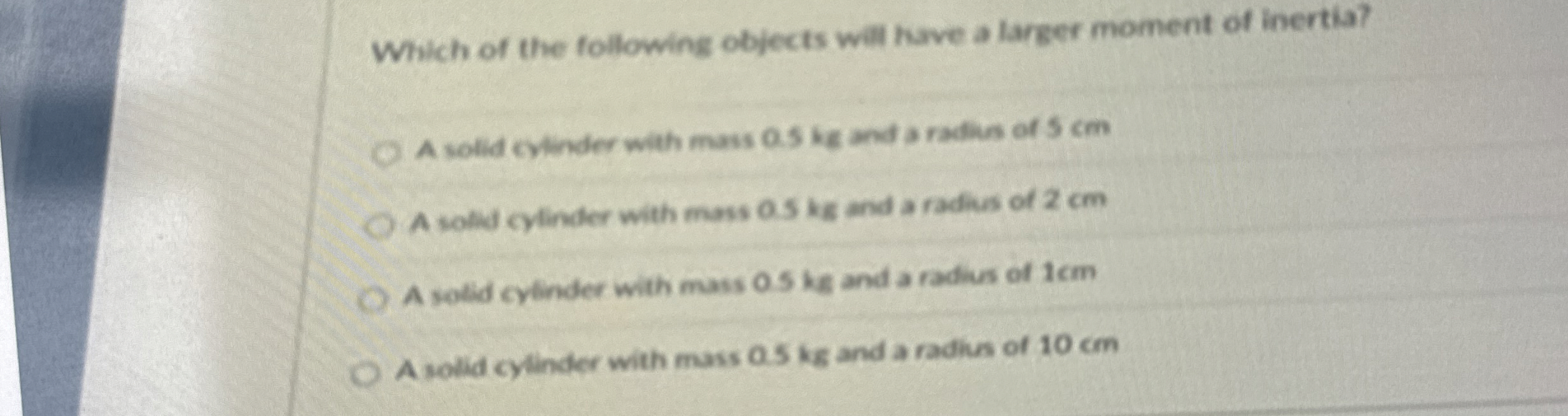 Solved Which of the following objects will have a larger | Chegg.com