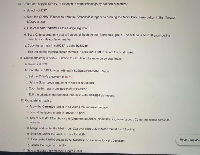 Solved 10. Create and copy a COUNTIF function to count | Chegg.com