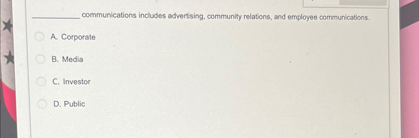 Solved communications includes advertising, community | Chegg.com