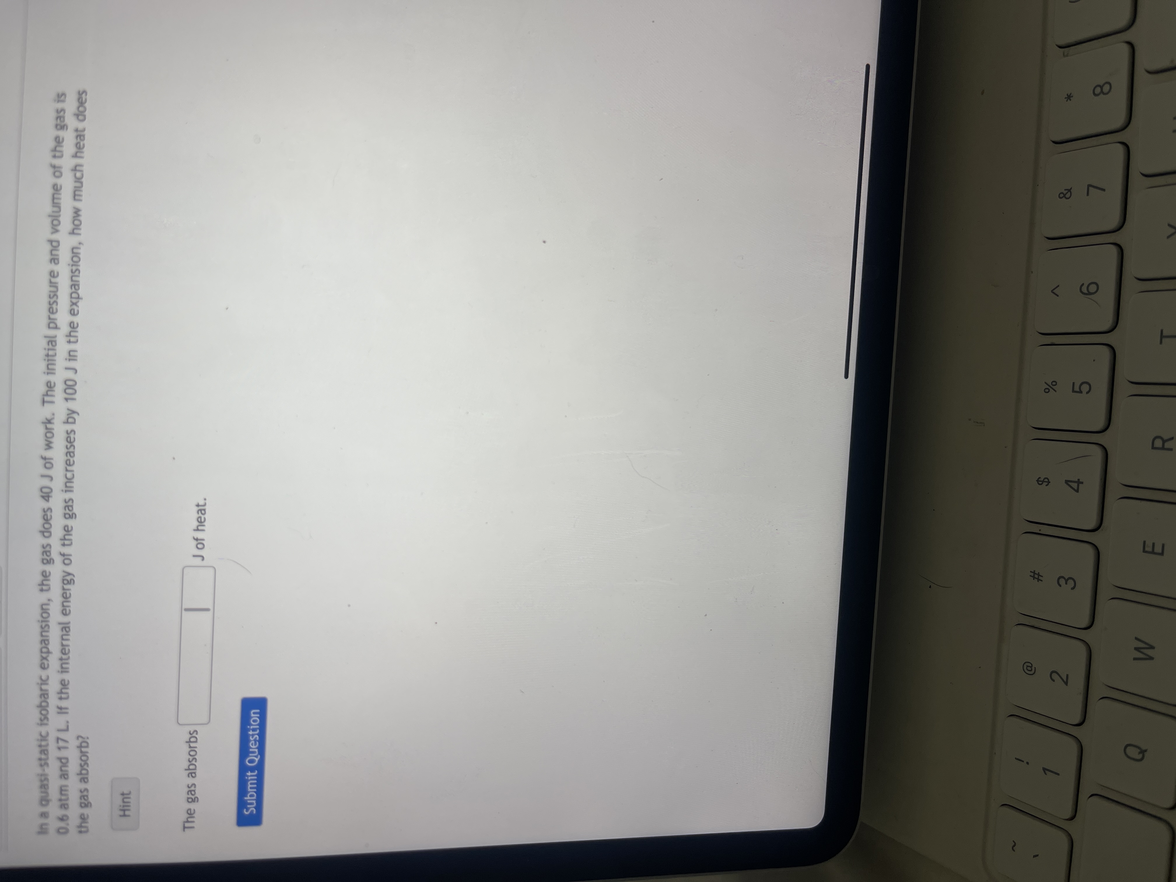 Solved In a quasi-static isobaric expansion, the gas does | Chegg.com