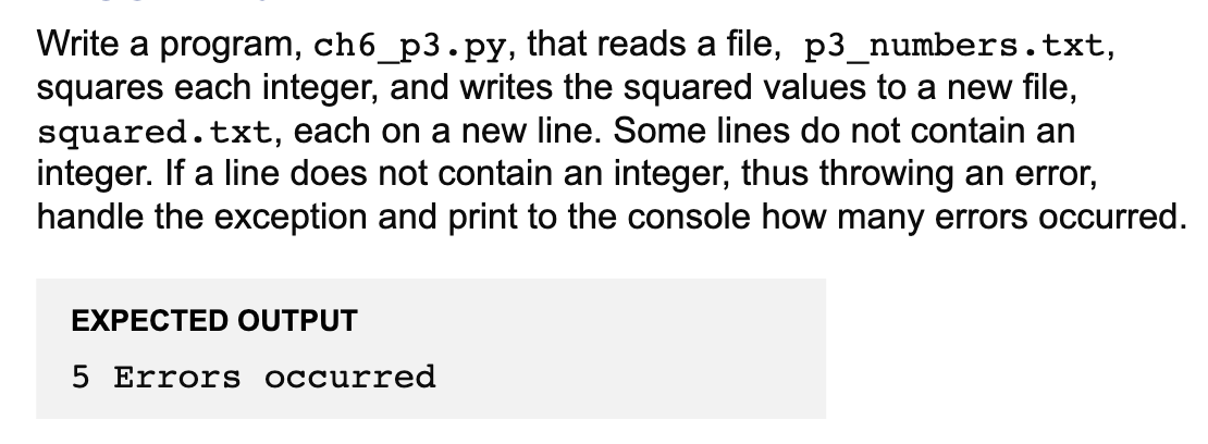 Solved Write a program, ch6_p3.py, ﻿that reads a file, | Chegg.com