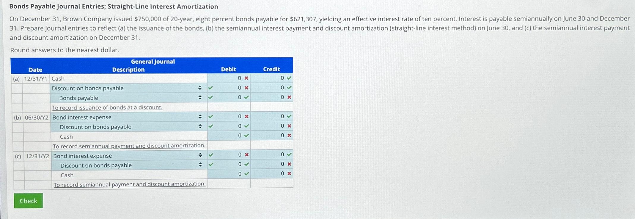 Solved Bonds Payable Journal Entries; Straight-Line Interest | Chegg.com