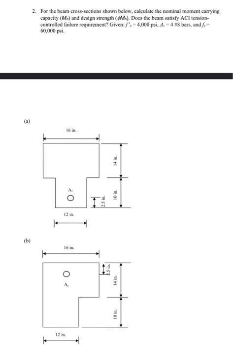 Solved 2. For the beam cross-sections shown below, calculate | Chegg.com