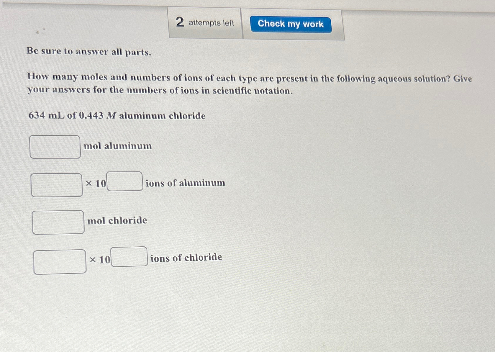 Solved 2 ﻿attempts leftBe sure to answer all parts.How many | Chegg.com