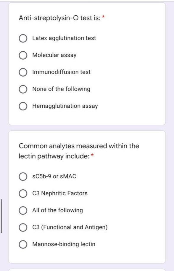 Solved Anti-streptolysin-O test is: Latex agglutination test | Chegg.com