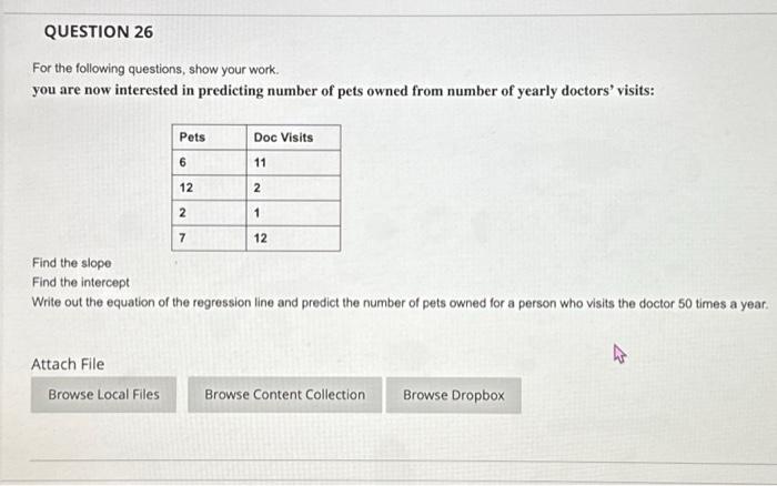 Solved QUESTION 26 For the following questions, show your | Chegg.com