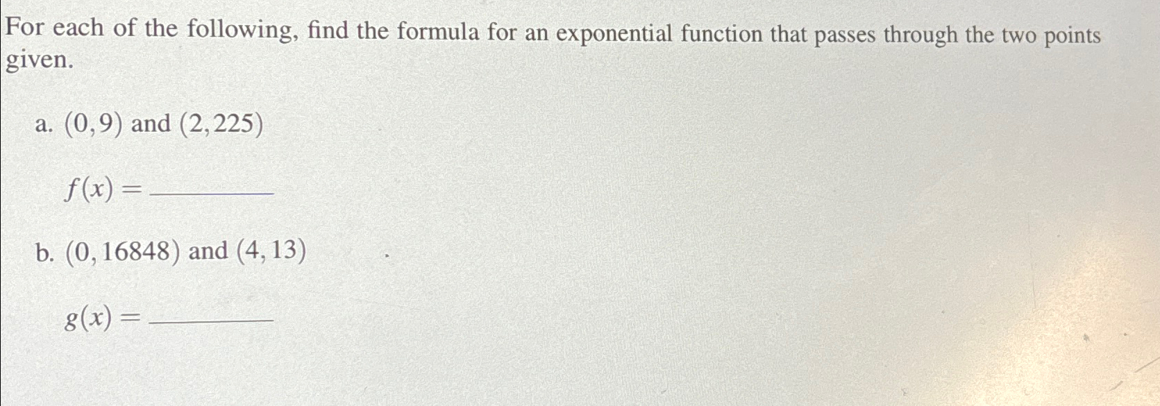 Solved For each of the following, find the formula for an | Chegg.com