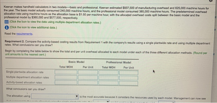 Keenan makes handheld calculators in two models-basic | Chegg.com
