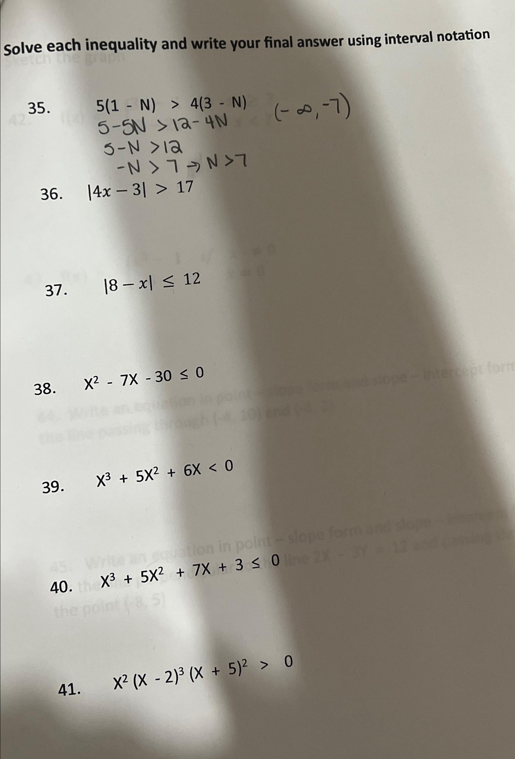 Solved Solve each inequality and write your final answer | Chegg.com