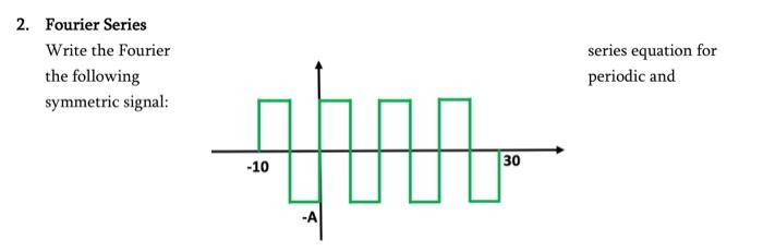 Solved 2. Fourier Series Write the Fourier the following | Chegg.com