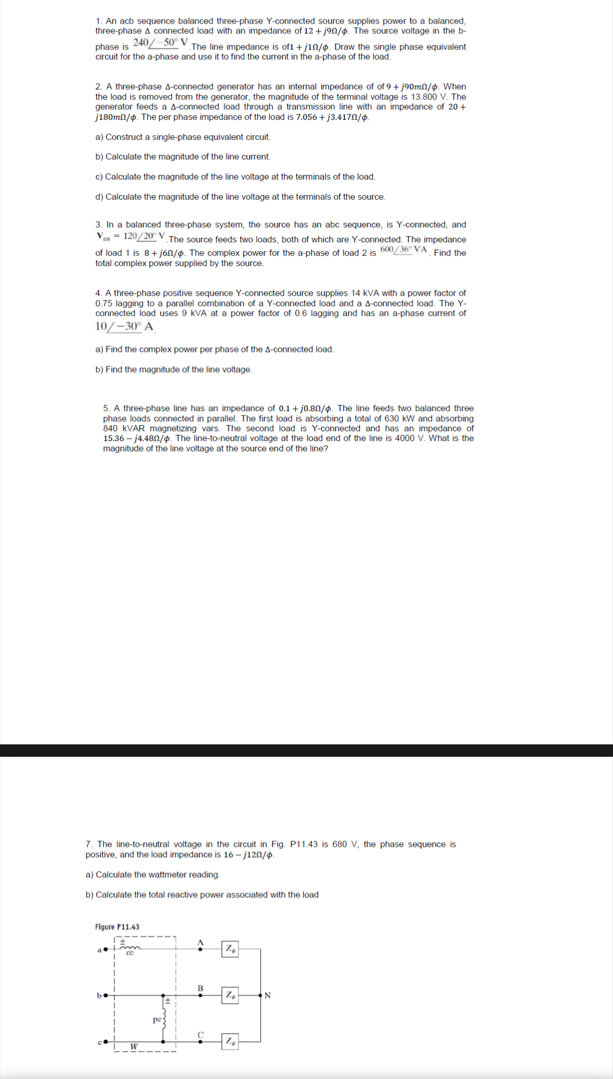 Solved An acb sequence balanced three-phase Y-connected | Chegg.com