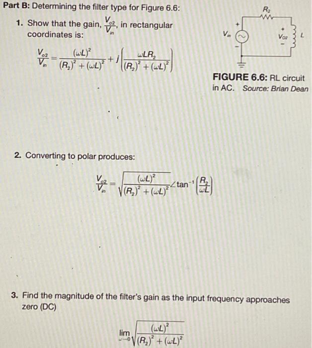 Solved Part B: Determining the filter type for Figure 6.6: | Chegg.com