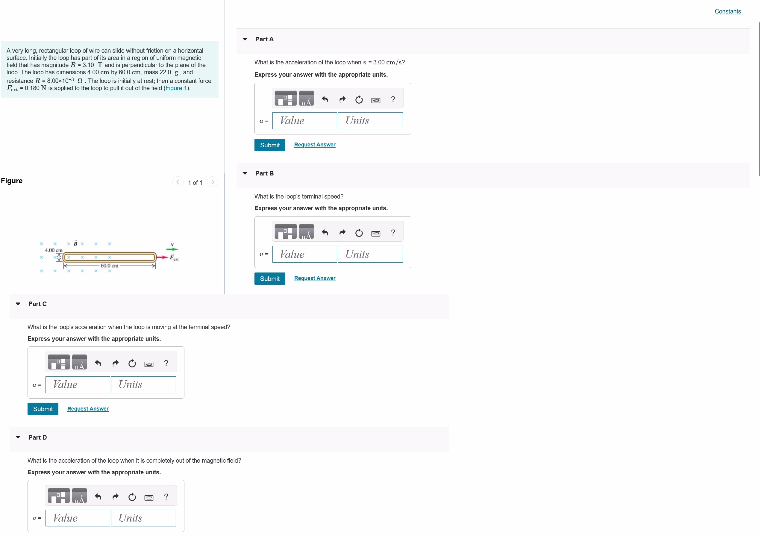 Solved A very long, rectangular loop of wire can slide | Chegg.com