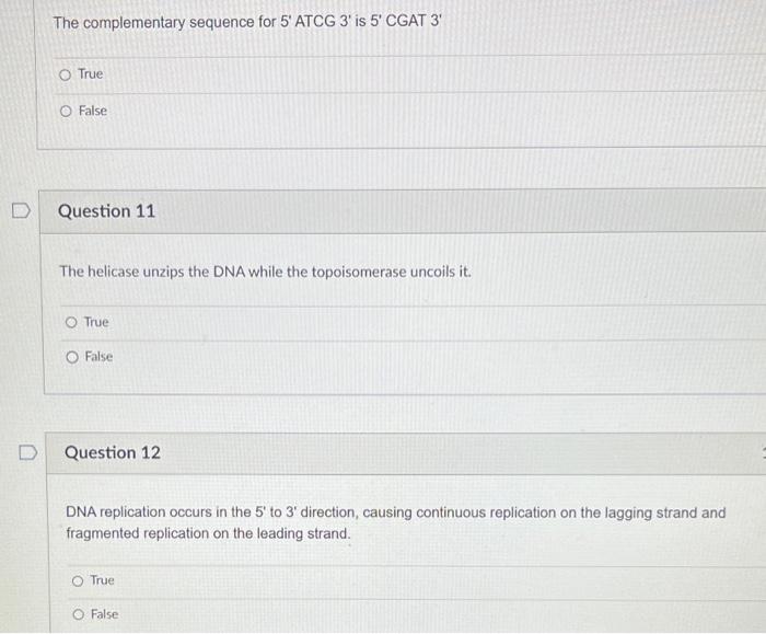 Solved The complementary sequence for 5′ ATCG 3′ is 5′ CGAT | Chegg.com