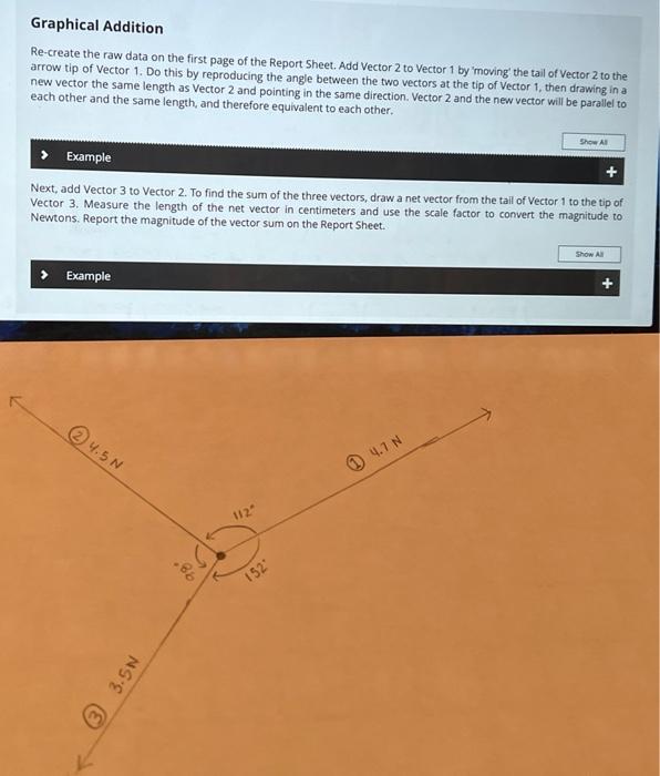 Graphical Addition Re-create the raw data on the | Chegg.com