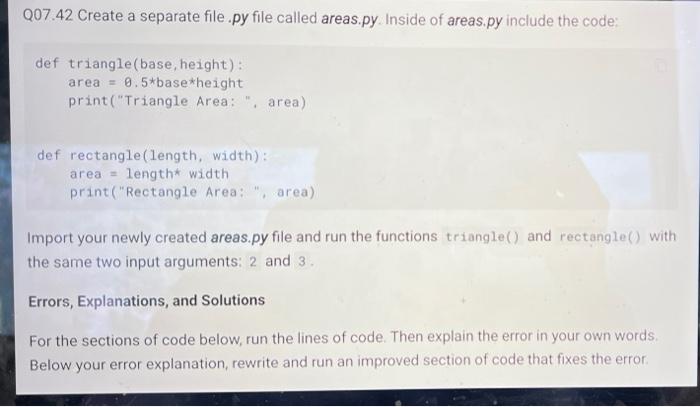 Solved Q07.42 Create a separate file.py file called | Chegg.com