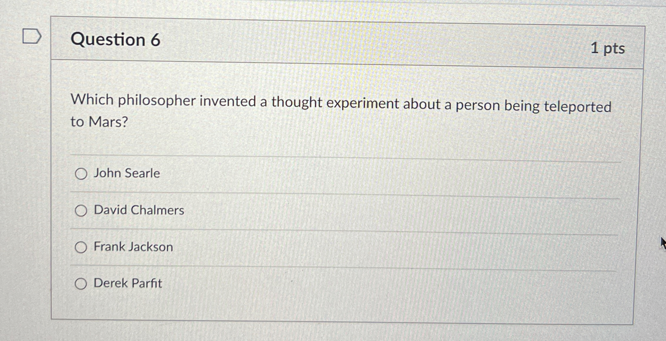 Solved Question 61 ﻿ptsWhich philosopher invented a thought | Chegg.com