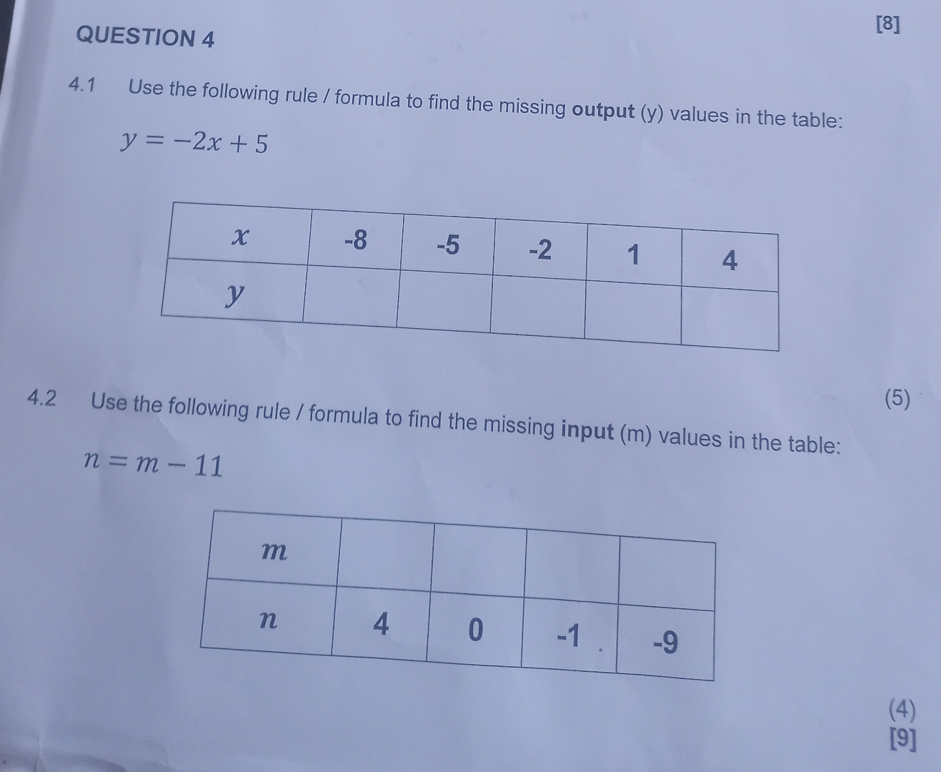 Solved QUESTION 4[8]4.1 ﻿Use the following rule / ﻿formula | Chegg.com