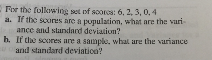 Solved 10. Calculate SS, variance, and standard deviation | Chegg.com