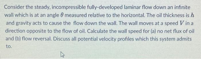 Solved Consider the steady, incompressible fully-developed | Chegg.com