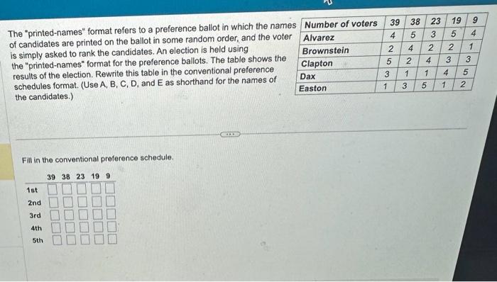 Solved The "printed-names" format refers to a preference | Chegg.com