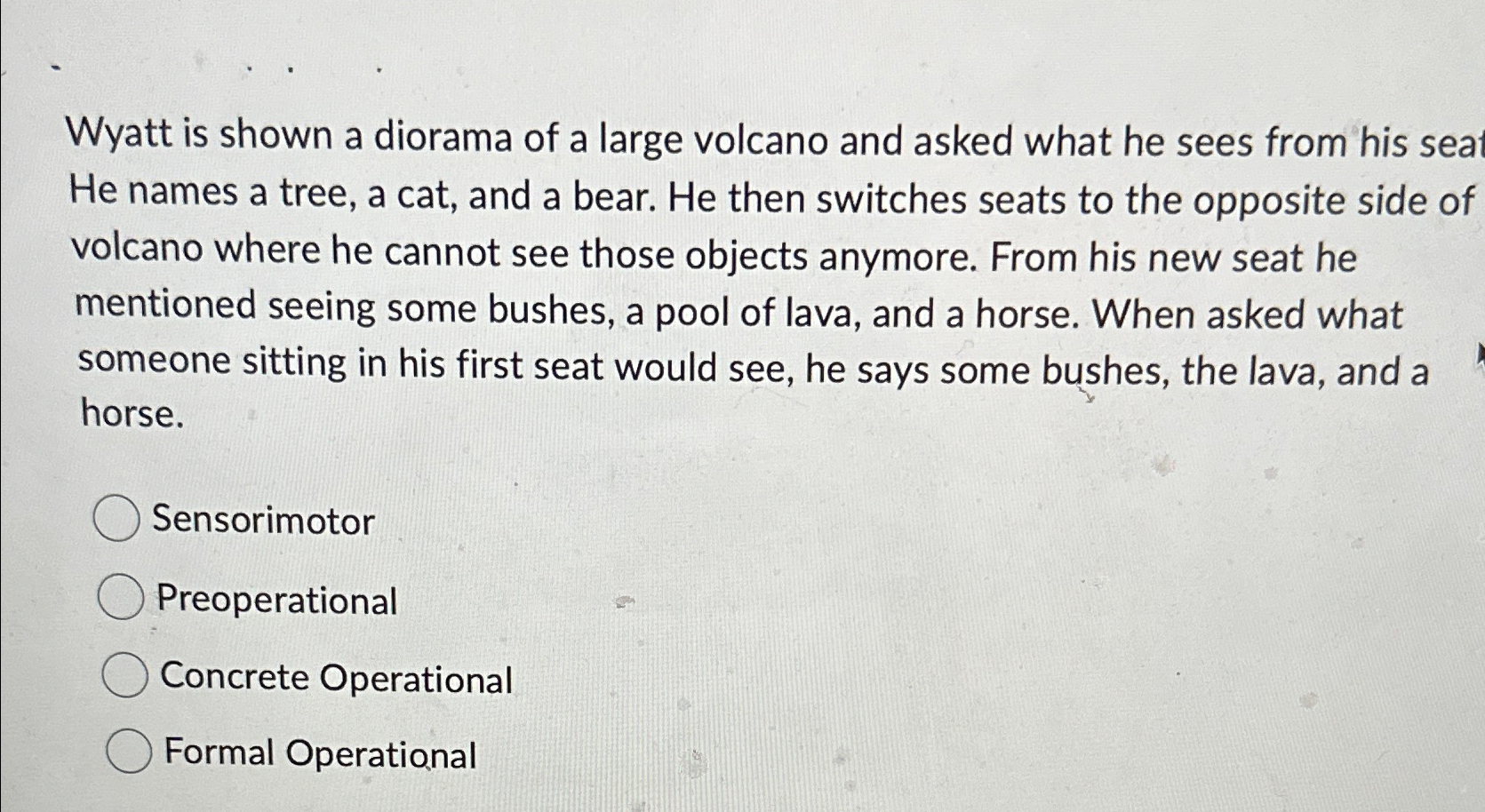 Solved Wyatt is shown a diorama of a large volcano and asked | Chegg.com