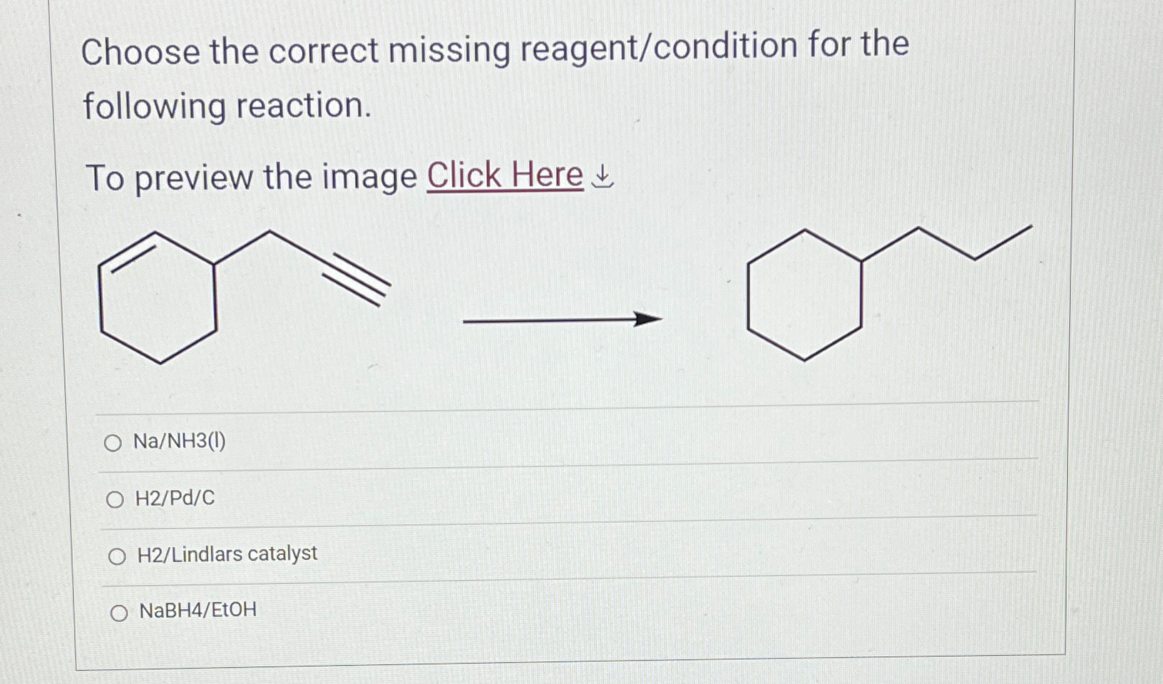 Solved Choose the correct missing reagent/condition for the | Chegg.com