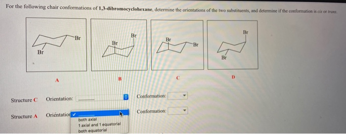 Solved For the following chair conformations of | Chegg.com