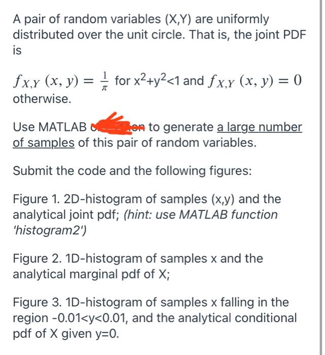 Solved A pair of random variables (X,Y) are uniformly | Chegg.com