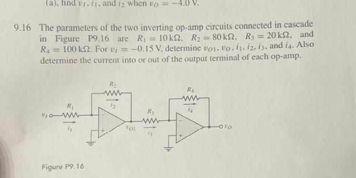 Solved 16 The Parameters Of The Two Inverting Op Amp 