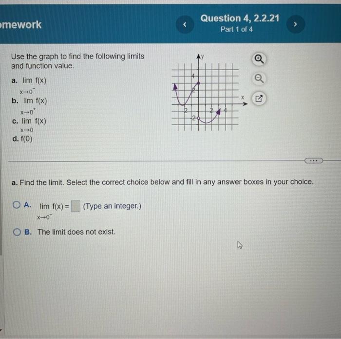 Solved Use the graph to find the following limits and | Chegg.com