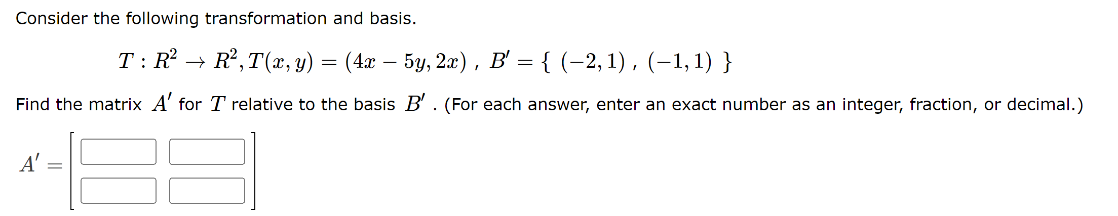 Solved Consider the following transformation and | Chegg.com