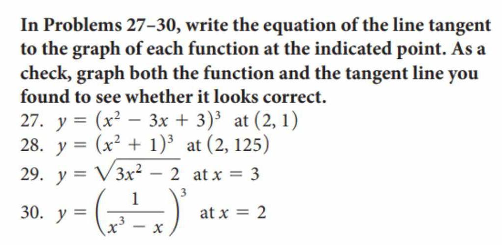 Solved In Problems 27-30, ﻿write the equation of the line | Chegg.com
