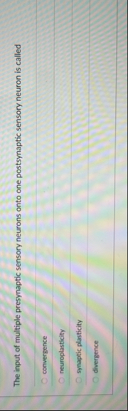 Solved The input of multiple presynaptic sensory neurons | Chegg.com