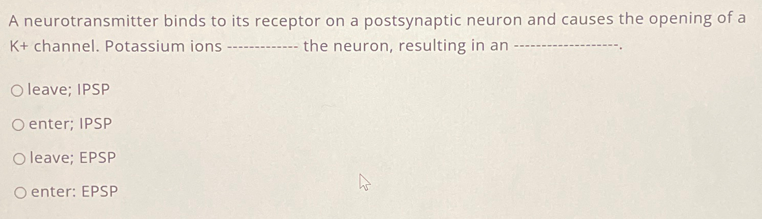Solved A neurotransmitter binds to its receptor on a | Chegg.com